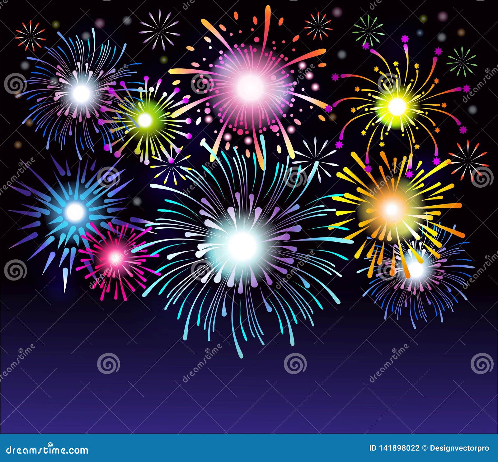 Fireworks Collection. Colorful Festive Firework Background. Vector ... Fireworks Collection. Colorful Festive Firework Background. Vector ...