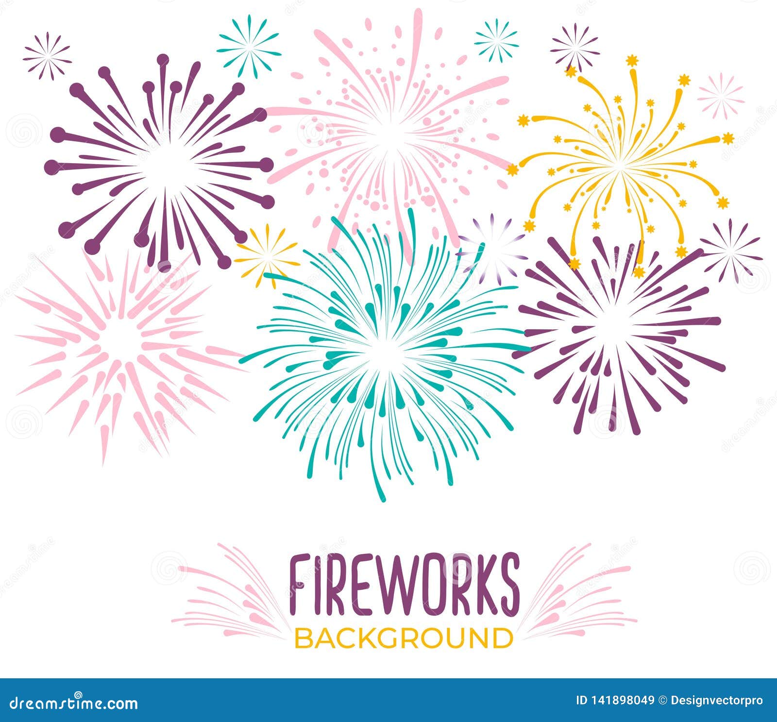 Festive Firework, Happy Birthday And Celebration Party Symbol Cartoon ...