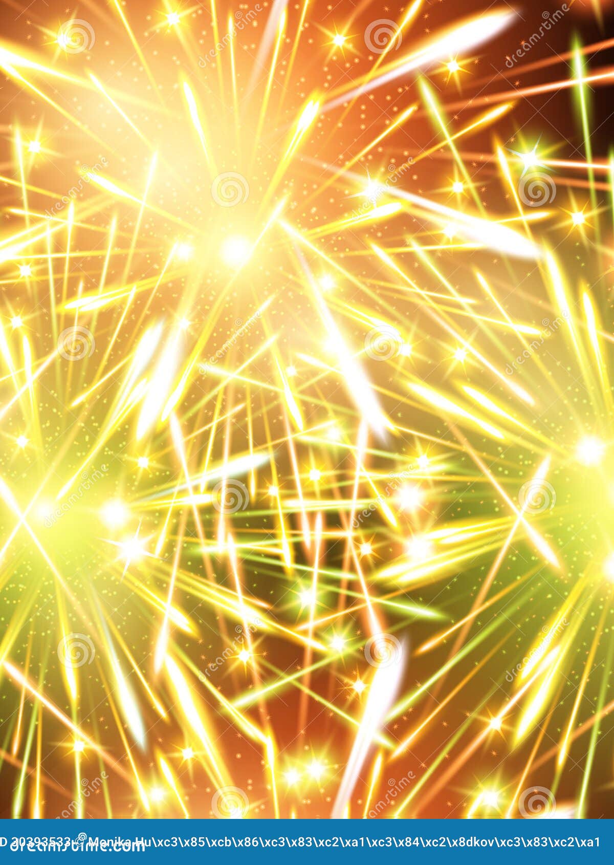 Fireworks Color Green Orange Background Vertical Stock Vector ...