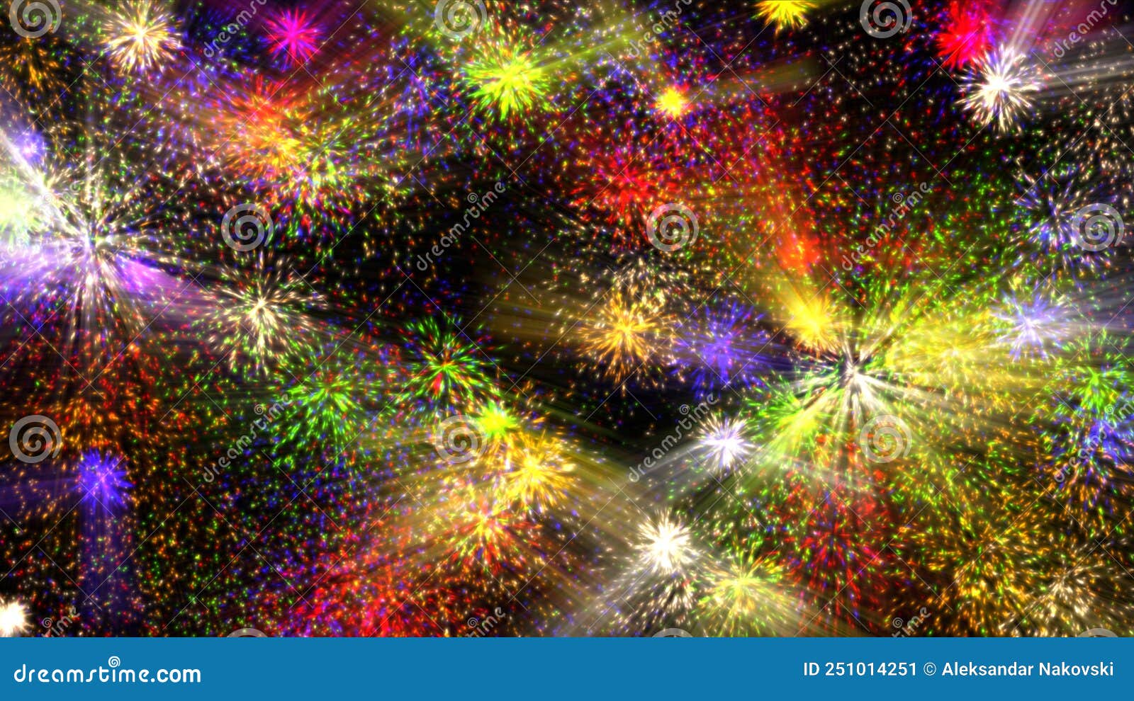 Fireworks Color Illustration Isolated on Black Background Stock ...