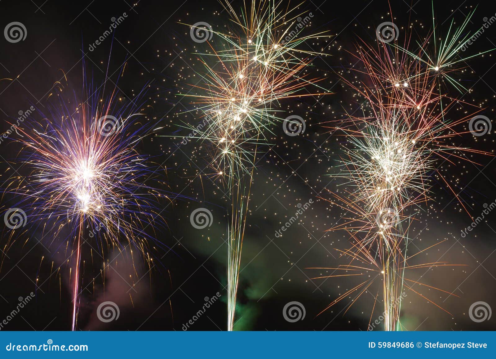 Fireworks. Color image stock photo. Image of black, pool - 59849686