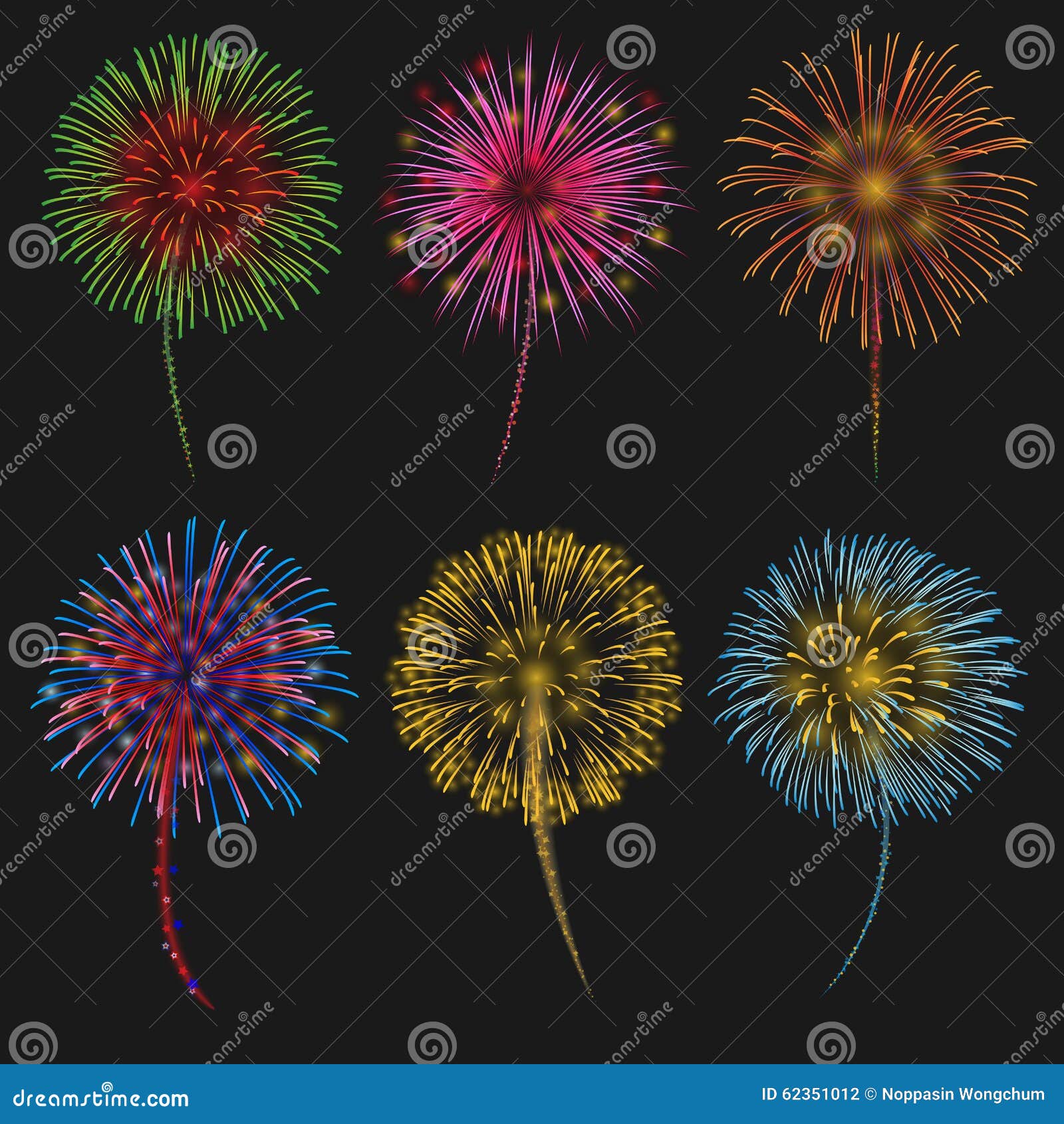 Fireworks stock vector. Illustration of year, display - 62351012