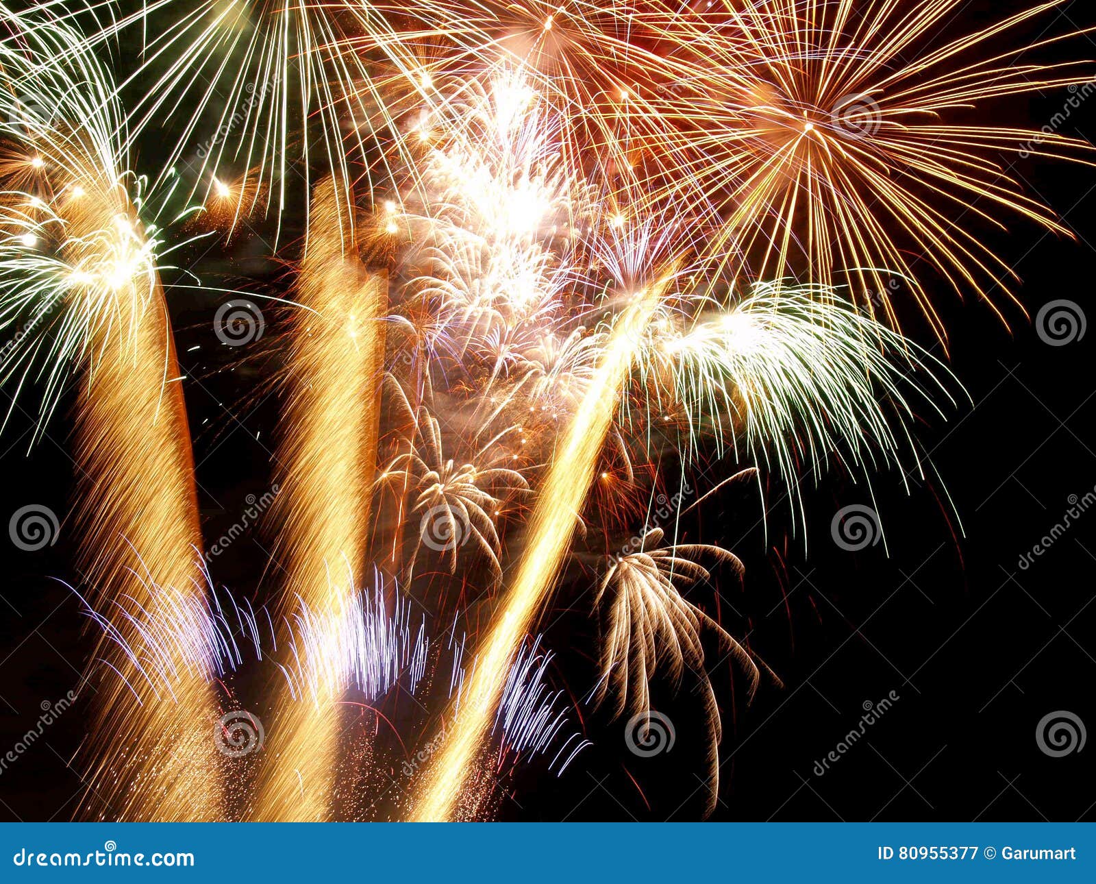 Fireworks with Colorful Palms Stock Image - Image of light, night: 80955377