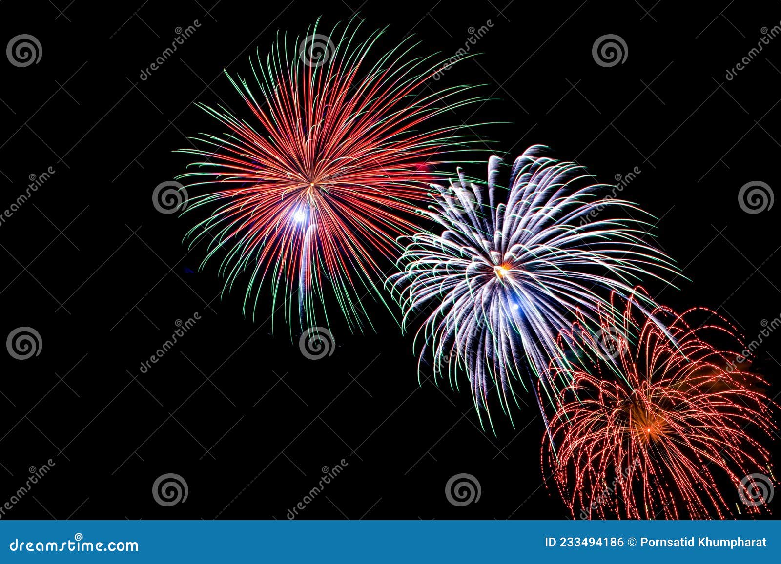 Fireworks Colors in the Night Sky, Fireworks Stock Image in Black ...