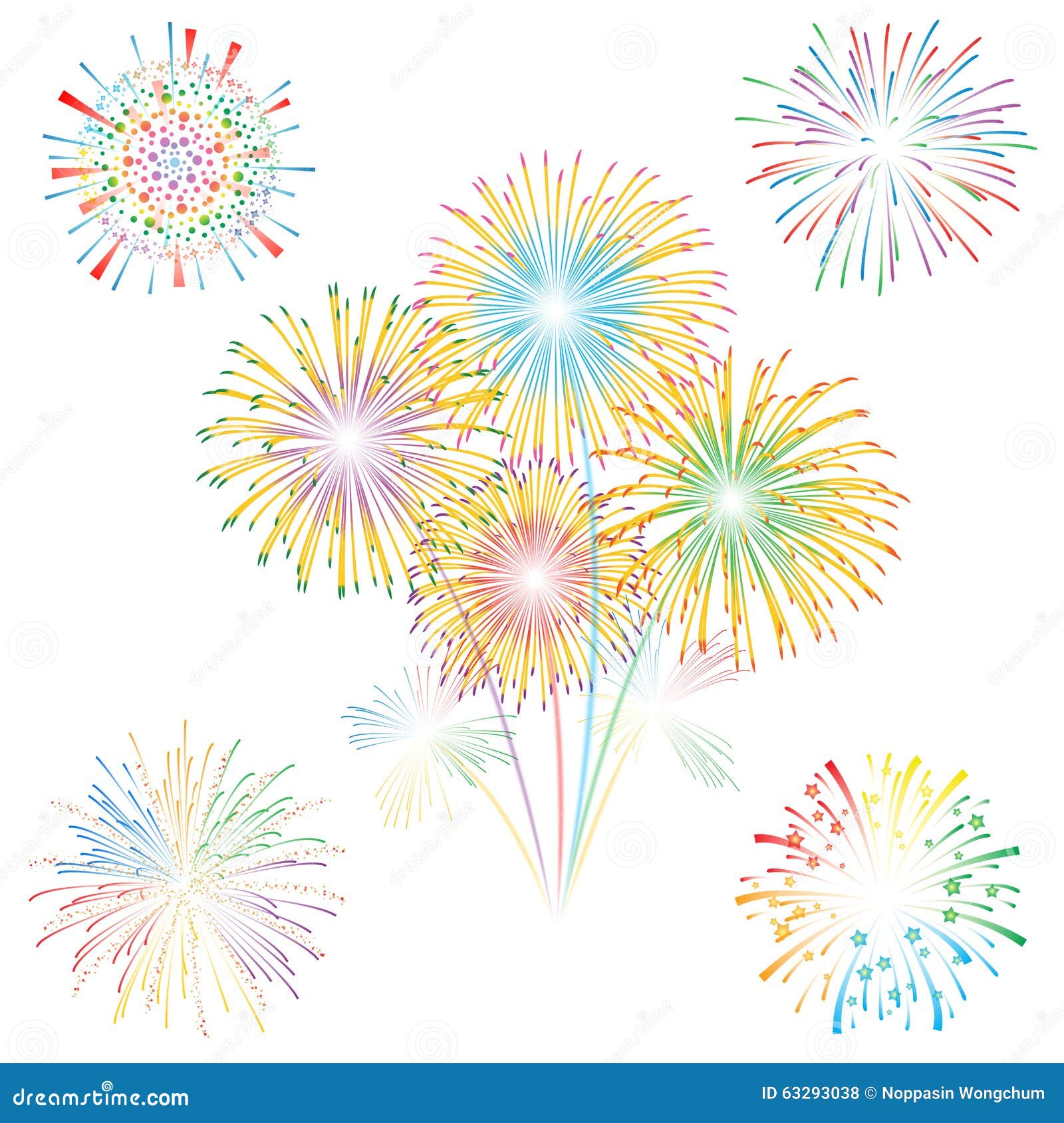 Fireworks stock vector. Illustration of year, fireworks - 63293038