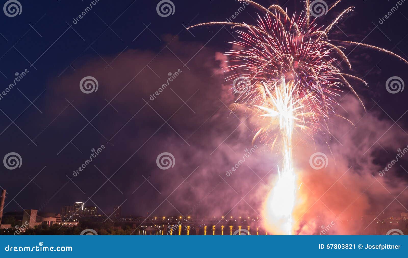 Fireworks Competition in the Summer Stock Image - Image of firework ...