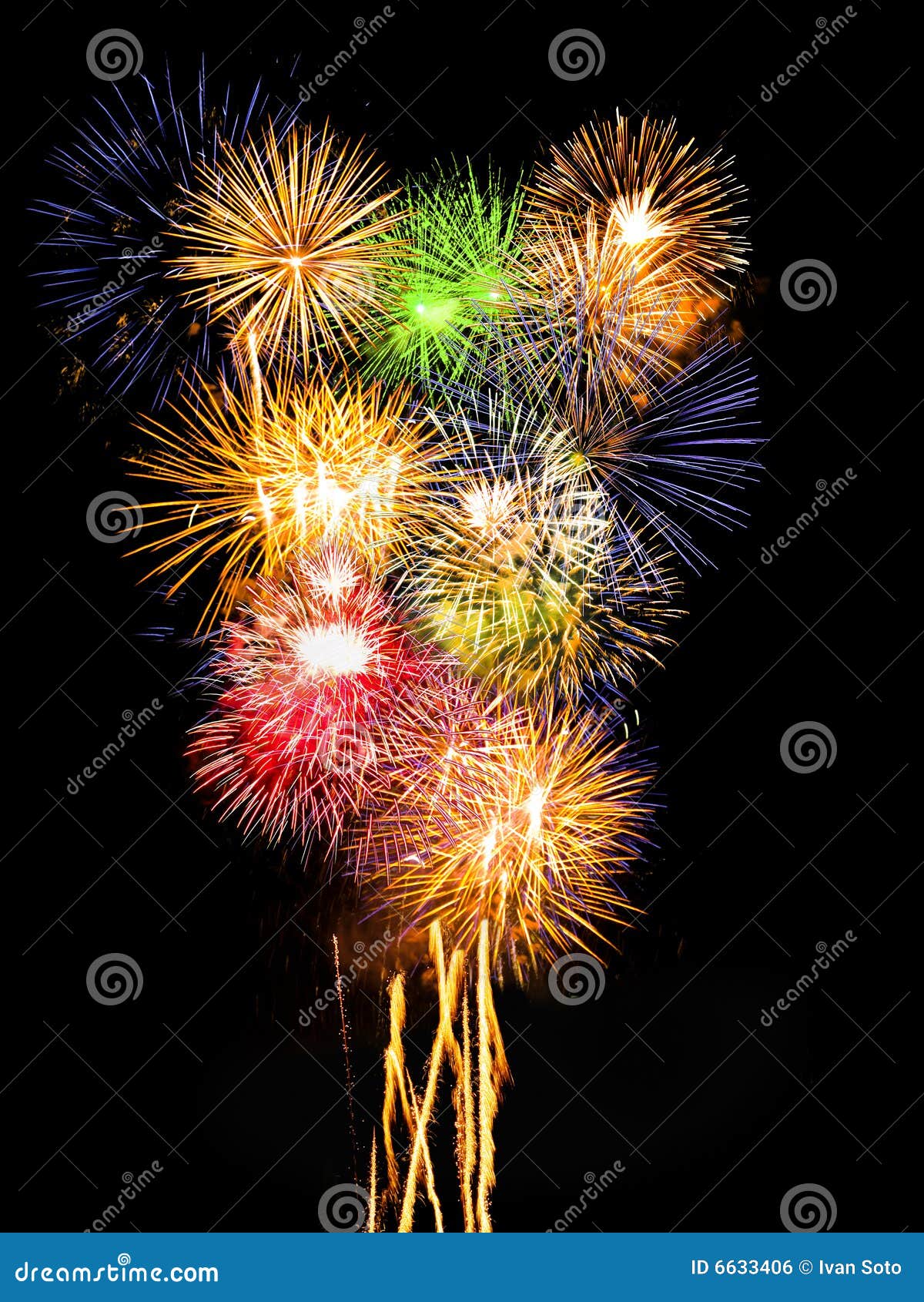 Fireworks Composition stock photo. Image of july, glowing - 6633406