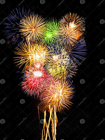 Fireworks Composition stock photo. Image of july, glowing - 6633406