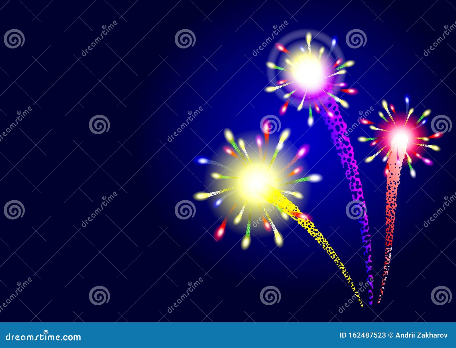 Fireworks Composition with Colourful Images Stock Vector - Illustration ...