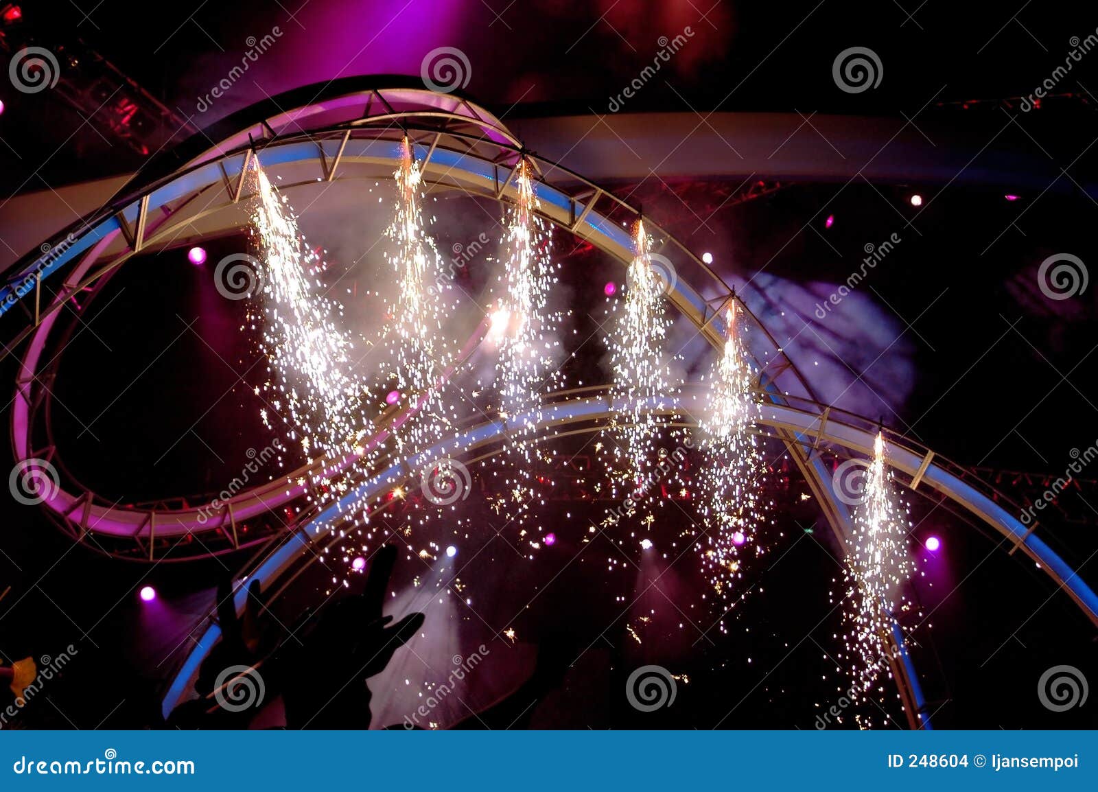 Fireworks at concert stock photo. Image of crowd, concert - 248604