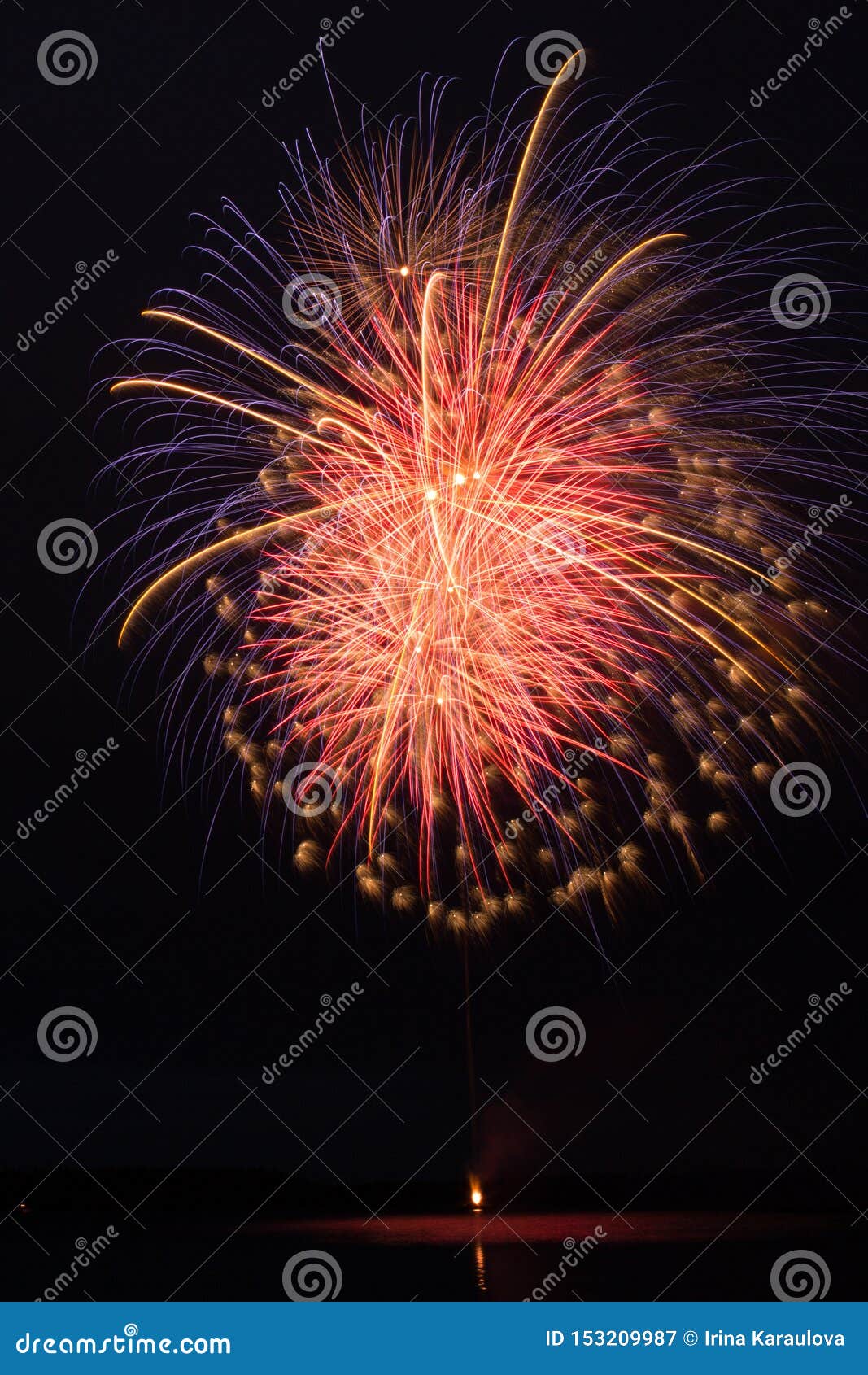Color Fireworks on a Dark Background Stock Image - Image of decoration ...
