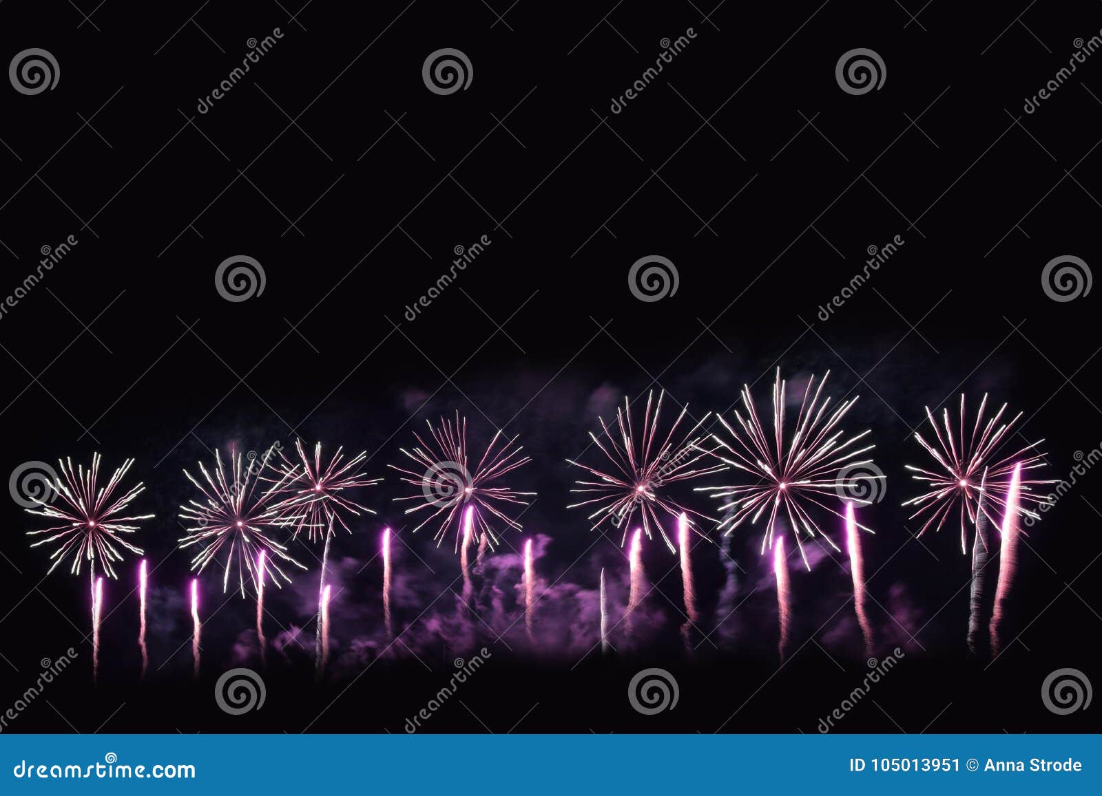 Fireworks on a Dark Background. Stock Image - Image of background ...