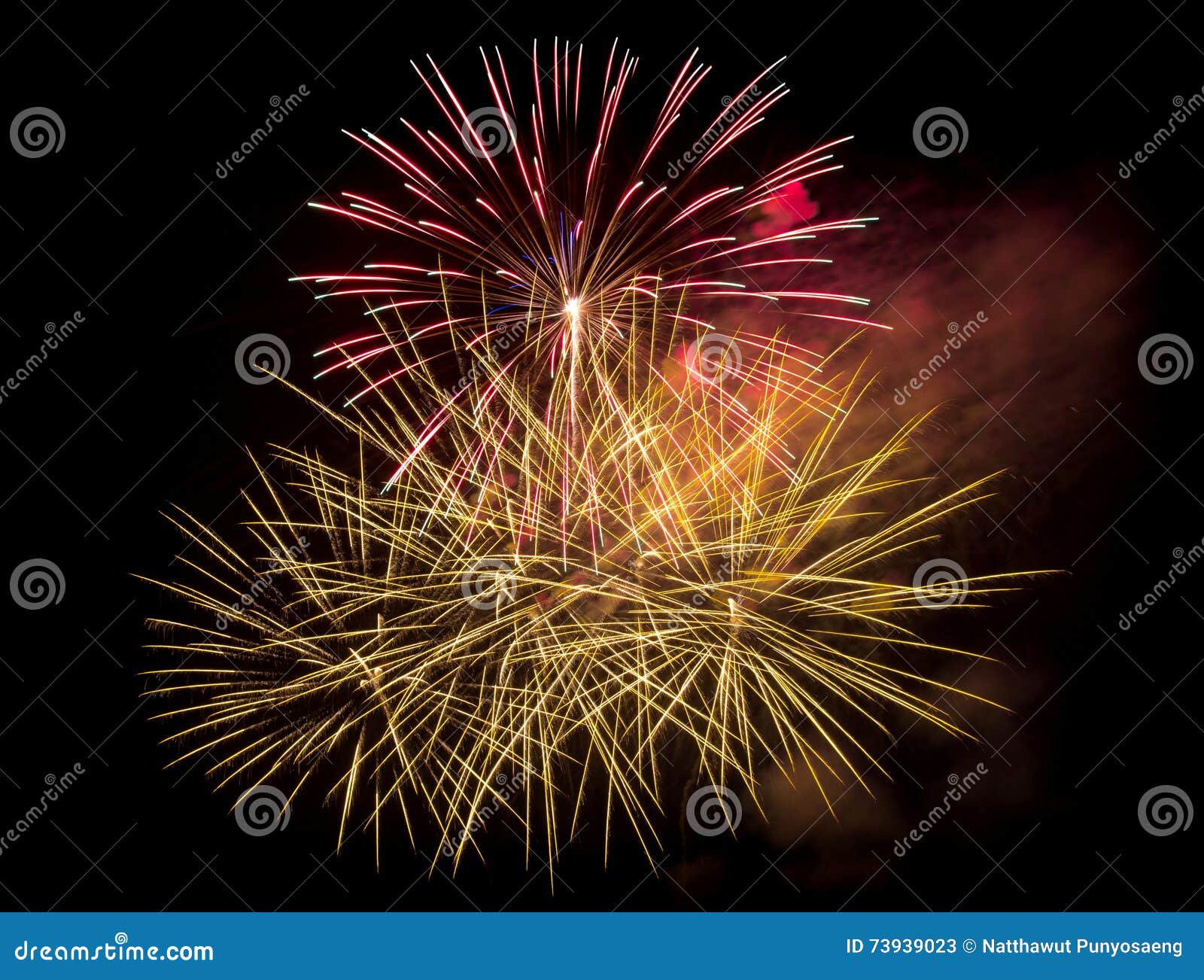 Fireworks in the dark sky stock image. Image of firework - 73939023