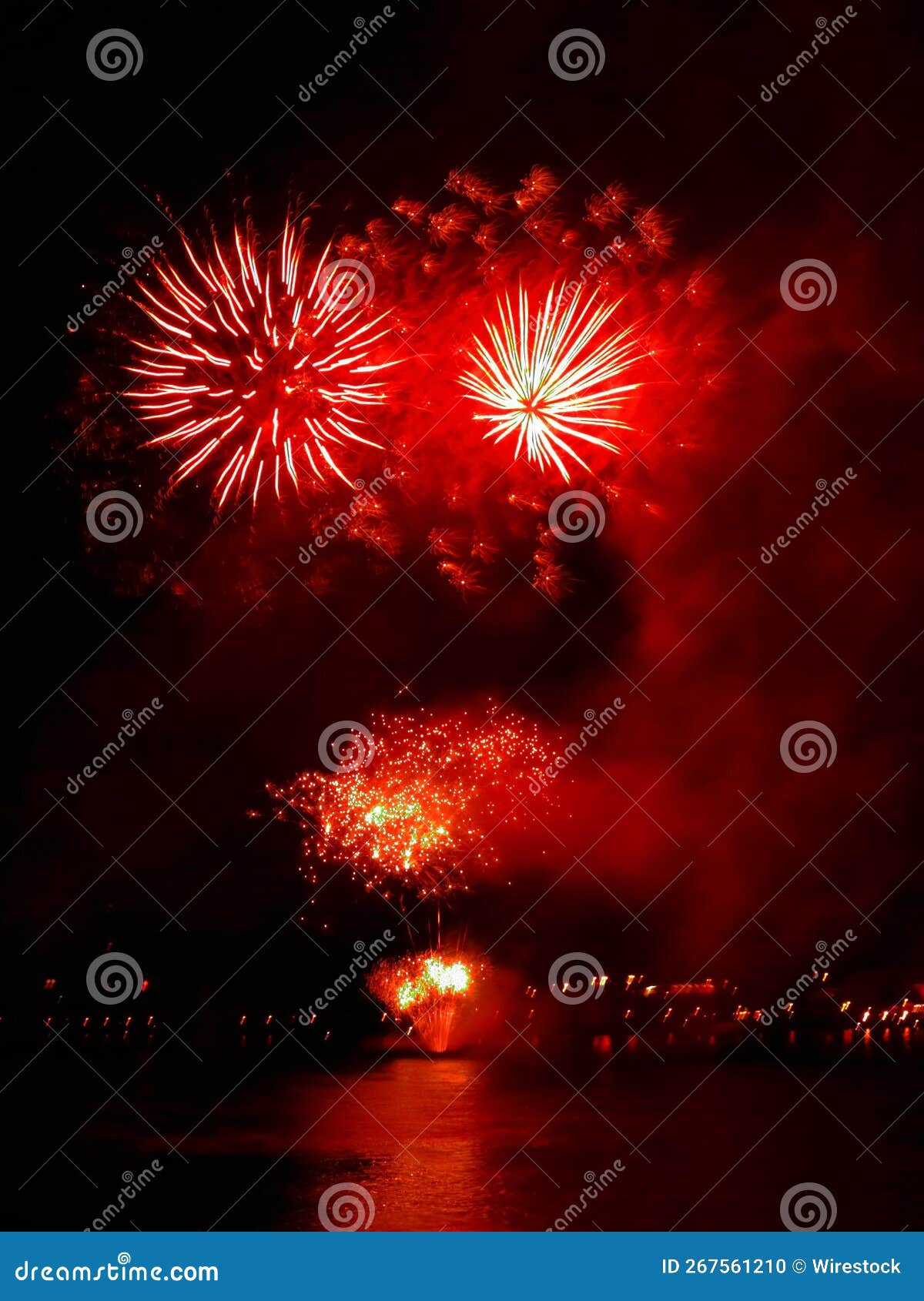 Fireworks in the Dark Sky at Night Stock Photo - Image of fireworks ...