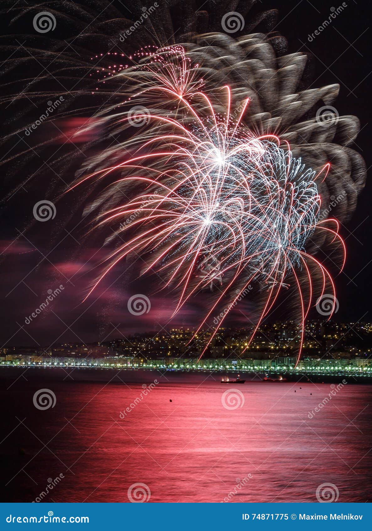 Fireworks on Day Celebrations July 14 in Nice Stock Image - Image of ...