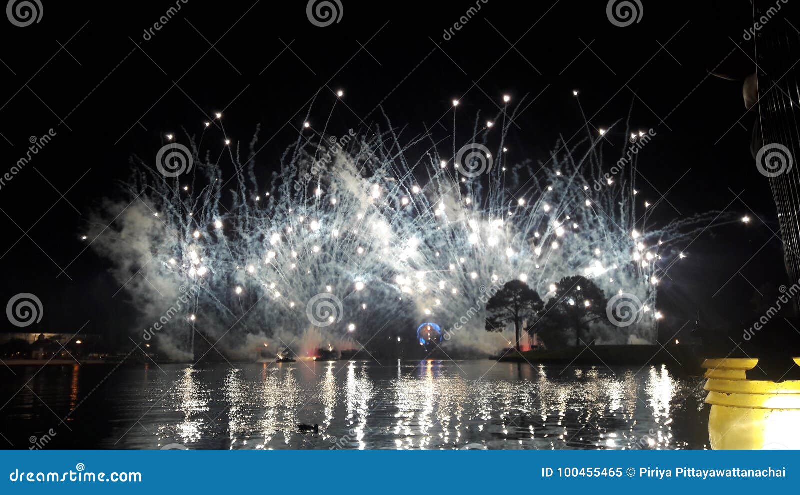 Fireworks on the water stock image. Image of epcot, water - 100455465