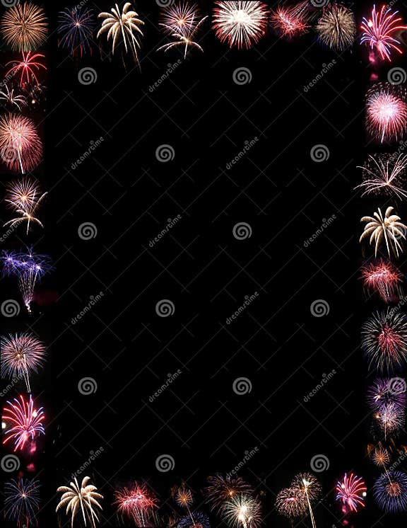 Fireworks Display Border or Background Stock Image - Image of july ...
