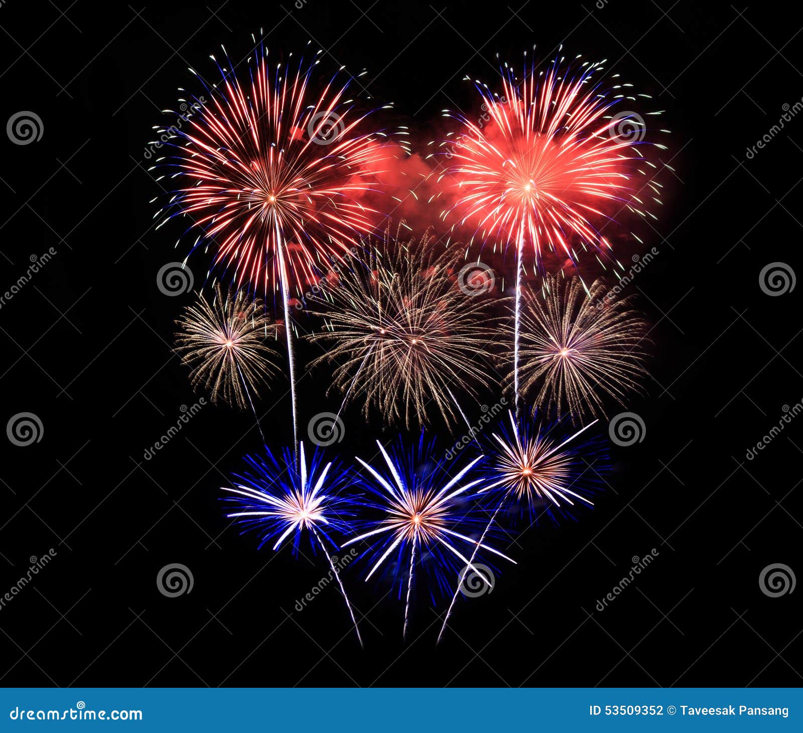 Fireworks Display in Celebration. Stock Photo - Image of effects ...