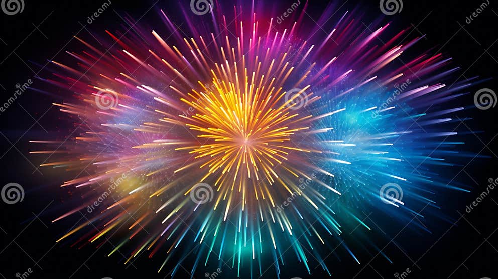 A Fireworks Display that Creates a Visual Representation of a Rainbow ...