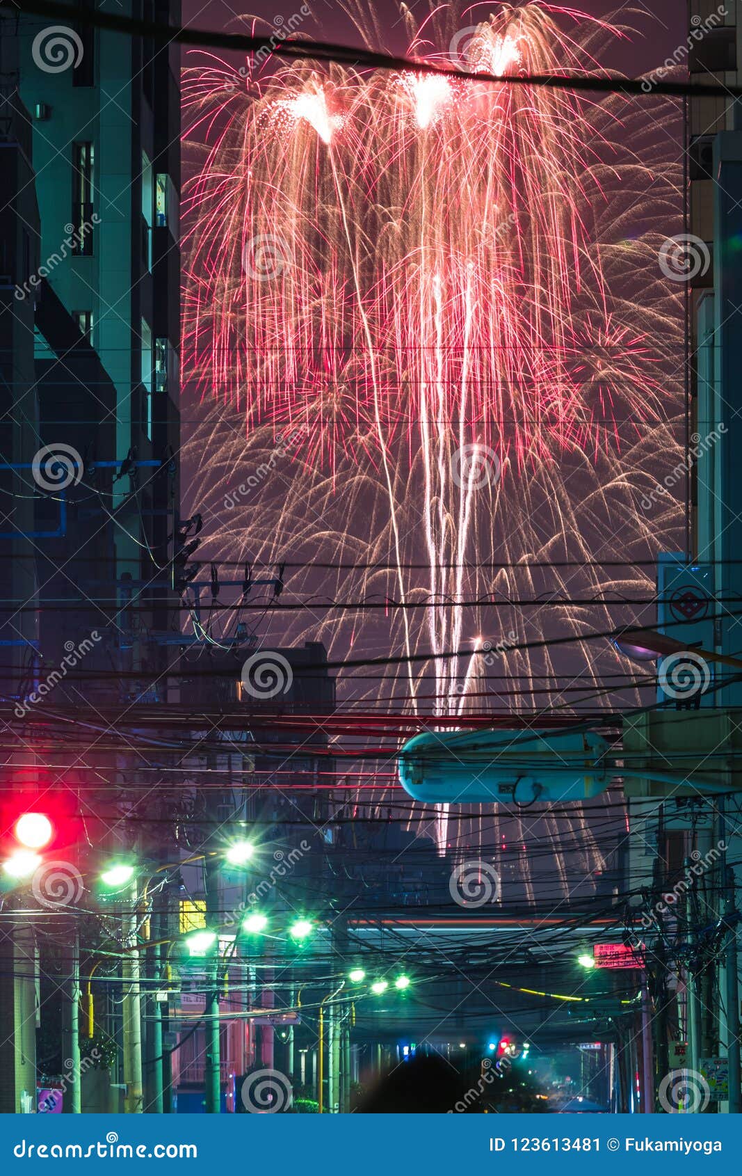Fireworks display in Japan editorial photo. Image of view - 123613481