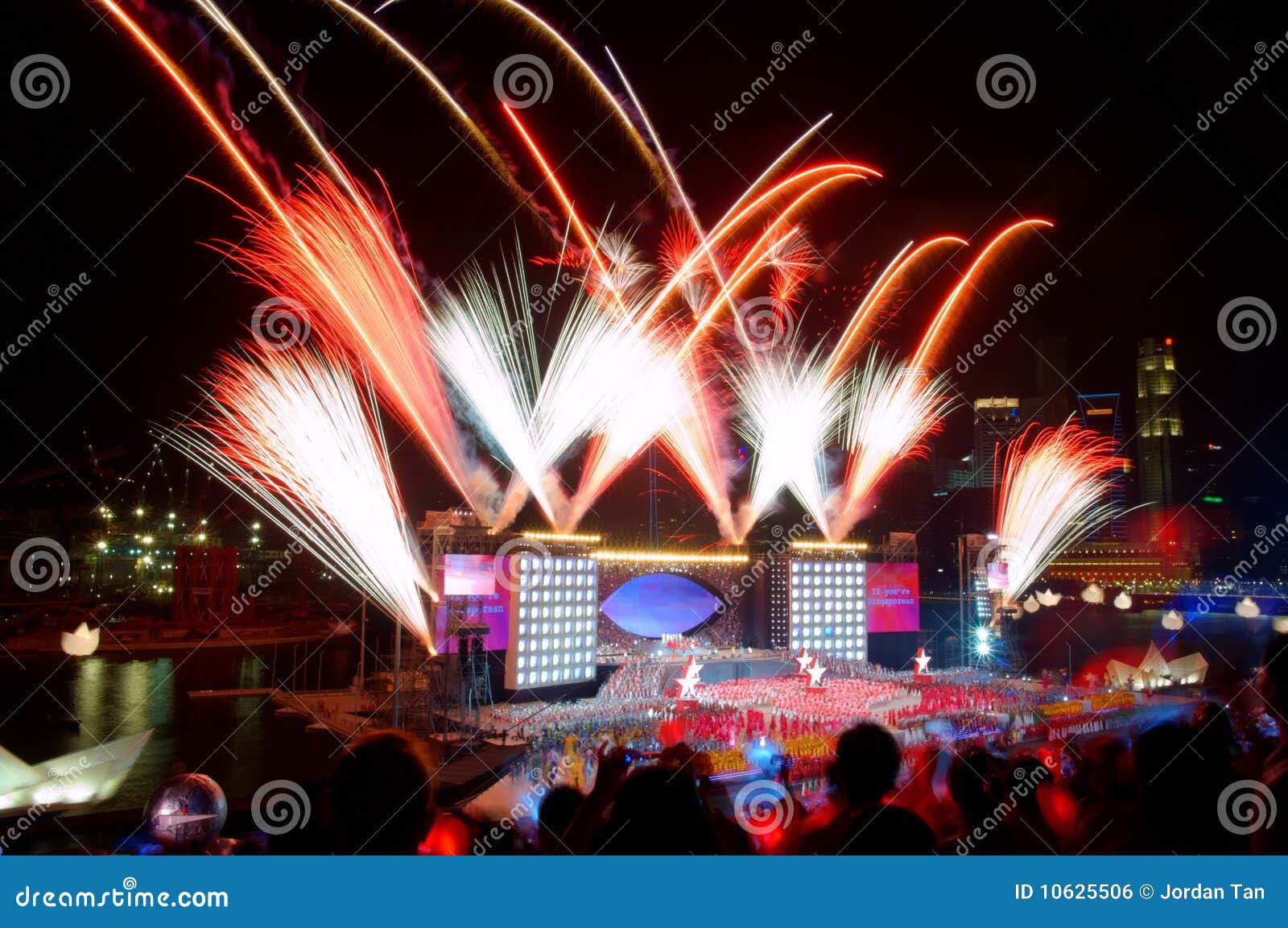 Fireworks Display during NDP 2009 Editorial Photo - Image of grand ...