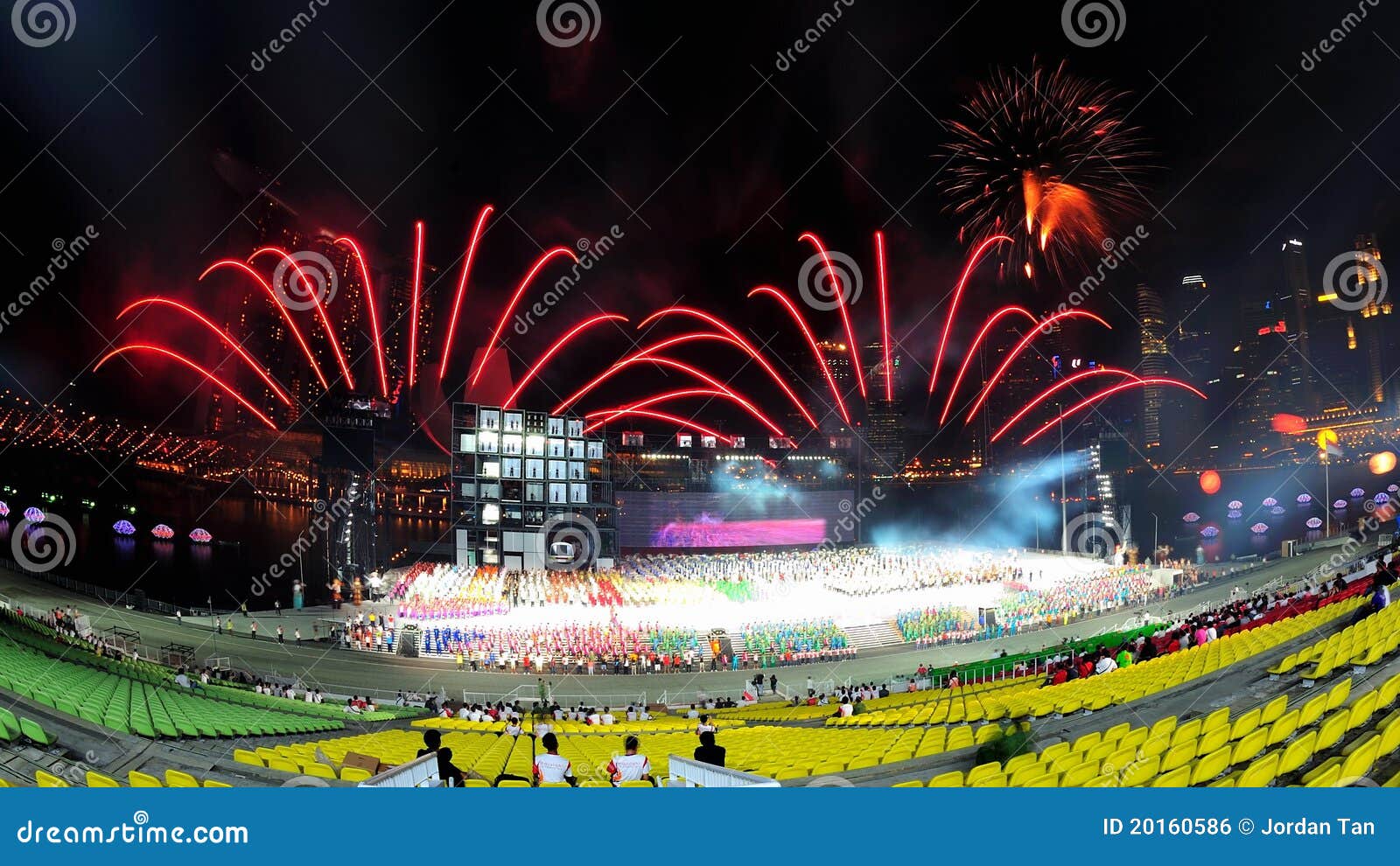 Fireworks Display during NDP 2011 Editorial Photo - Image of river ...
