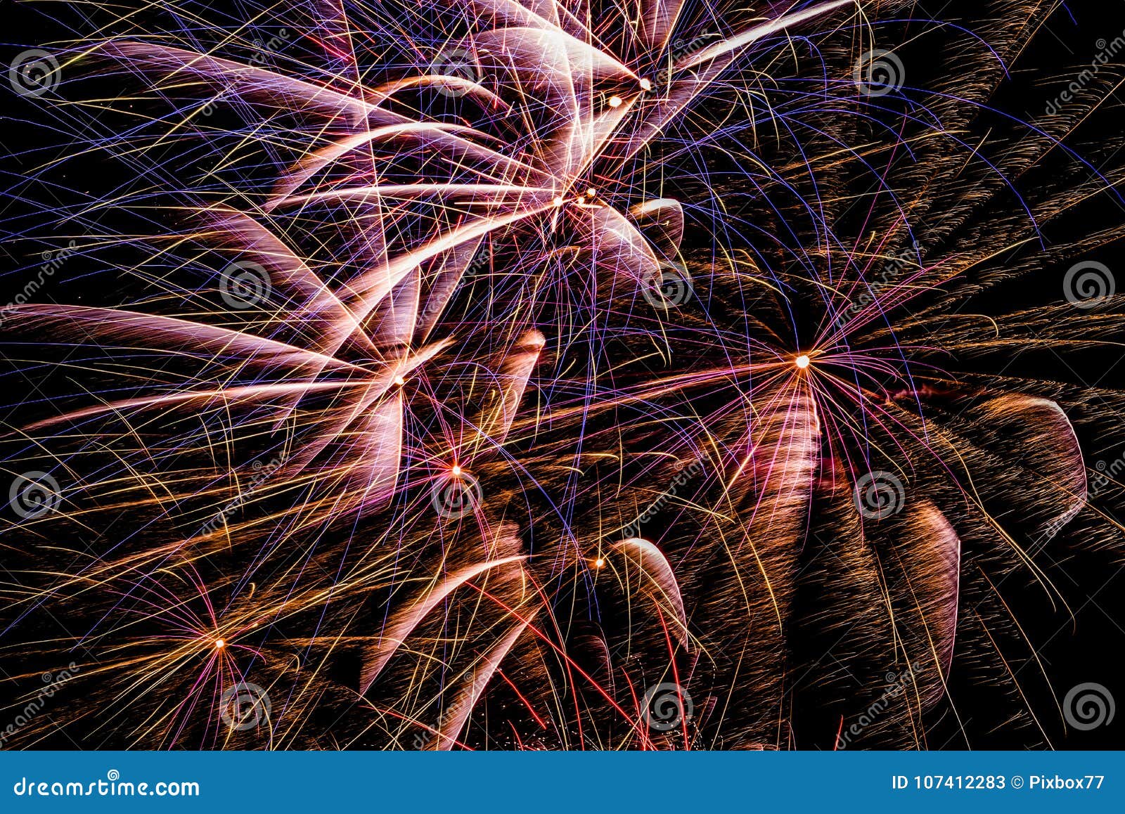 Fireworks Display at Night Sky for Countdown New Year Stock Image ...