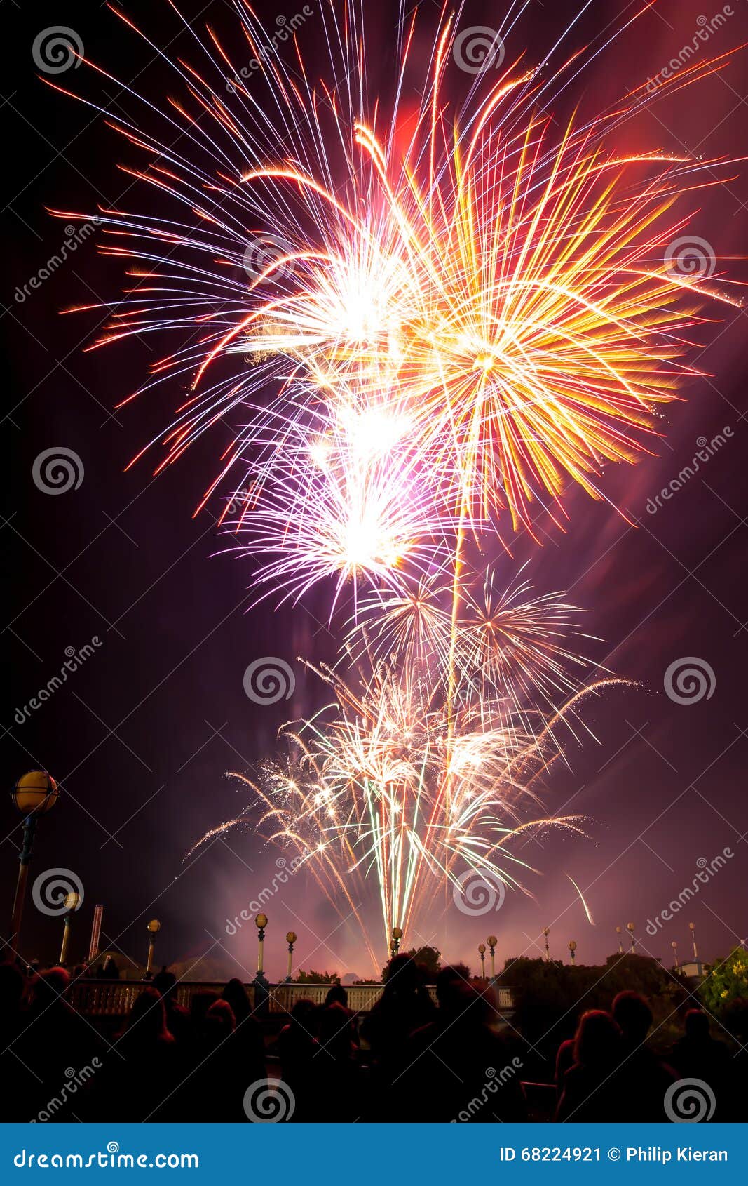 Fireworks display stock image. Image of bright, colorful - 68224921