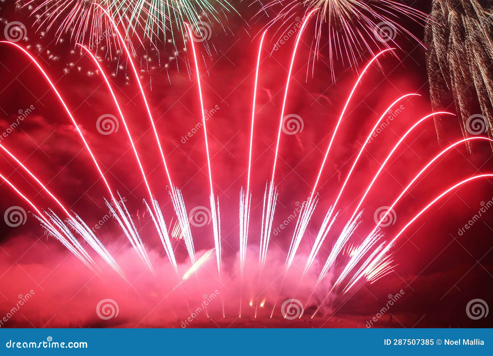 Fireworks display stock image. Image of colored, fireworks - 287507385