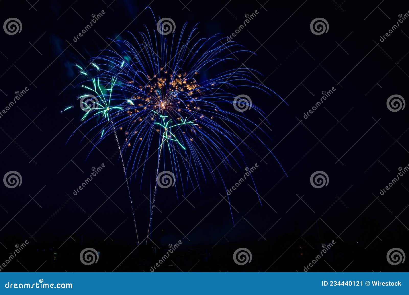 Fireworks Exploded in the Night Sky Stock Image - Image of outdoor ...