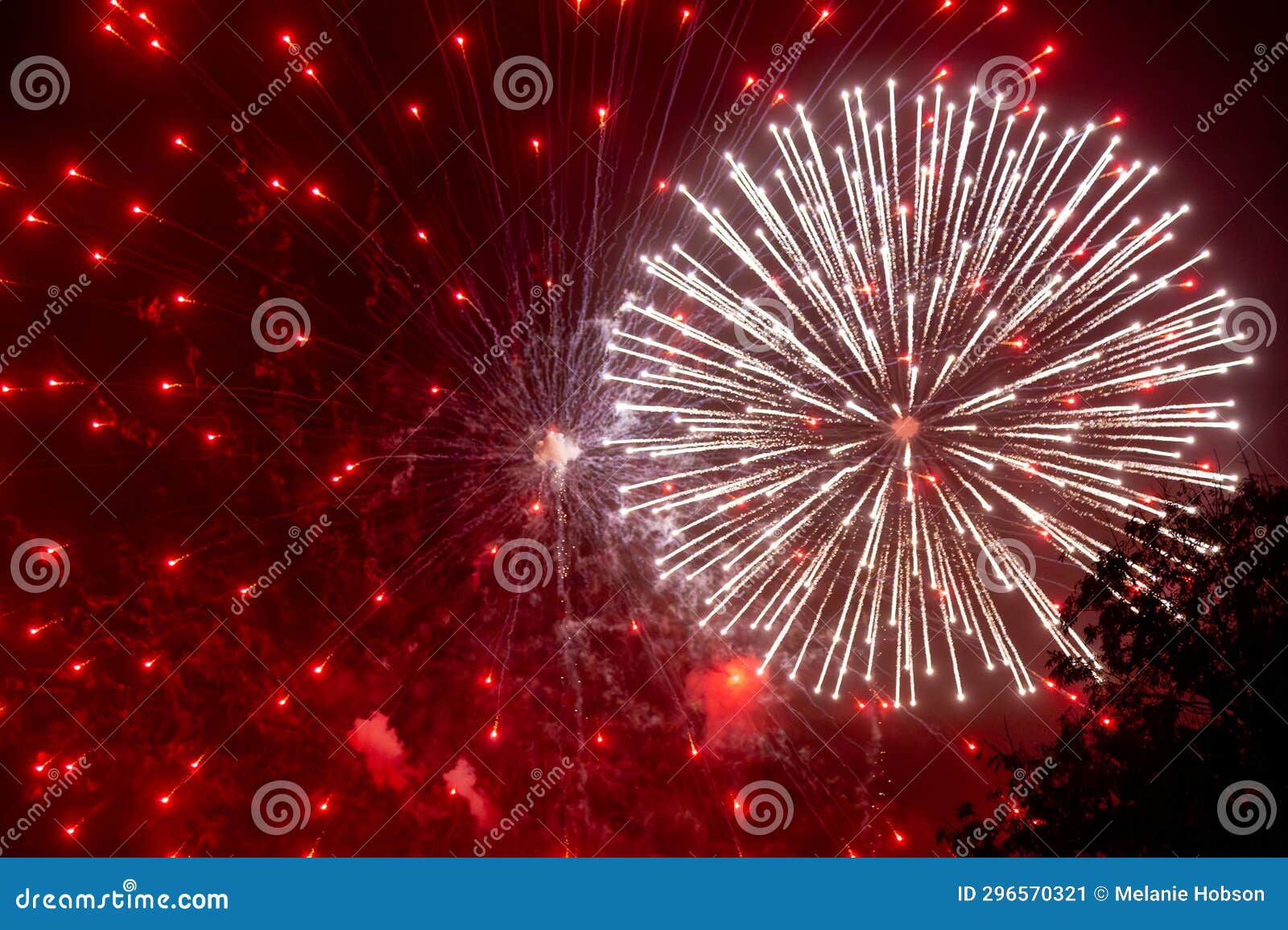 Exploding Fireworks Illuminating the Night Sky Stock Image - Image of ...