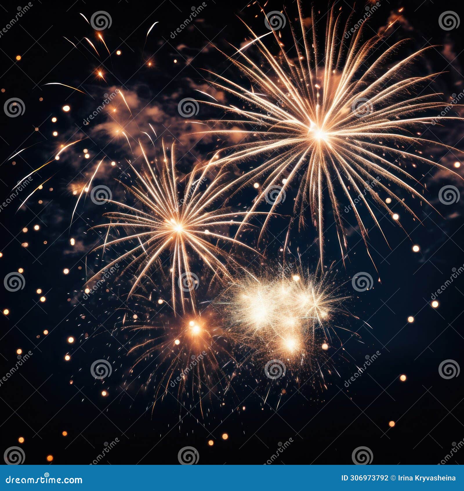 Fireworks Exploding in the Air, with a Black Background Stock Photo ...