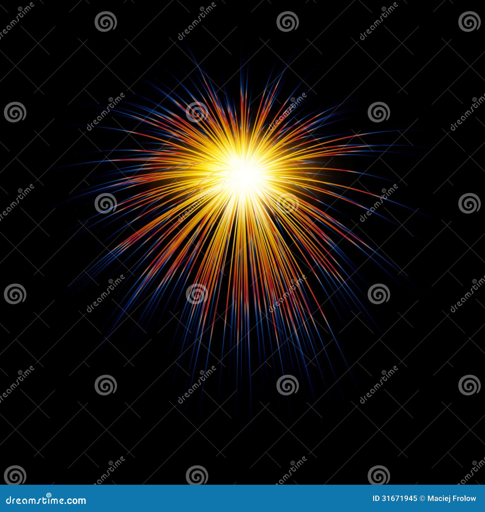 Fireworks Exploding at Night Stock Illustration - Illustration of ...
