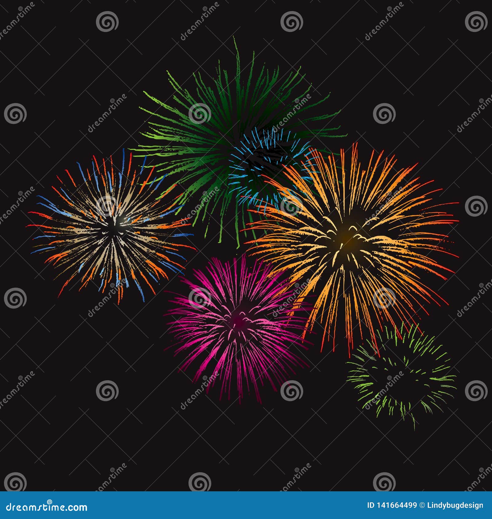 Fireworks Exploding in the Night Sky Stock Image - Image of light ...