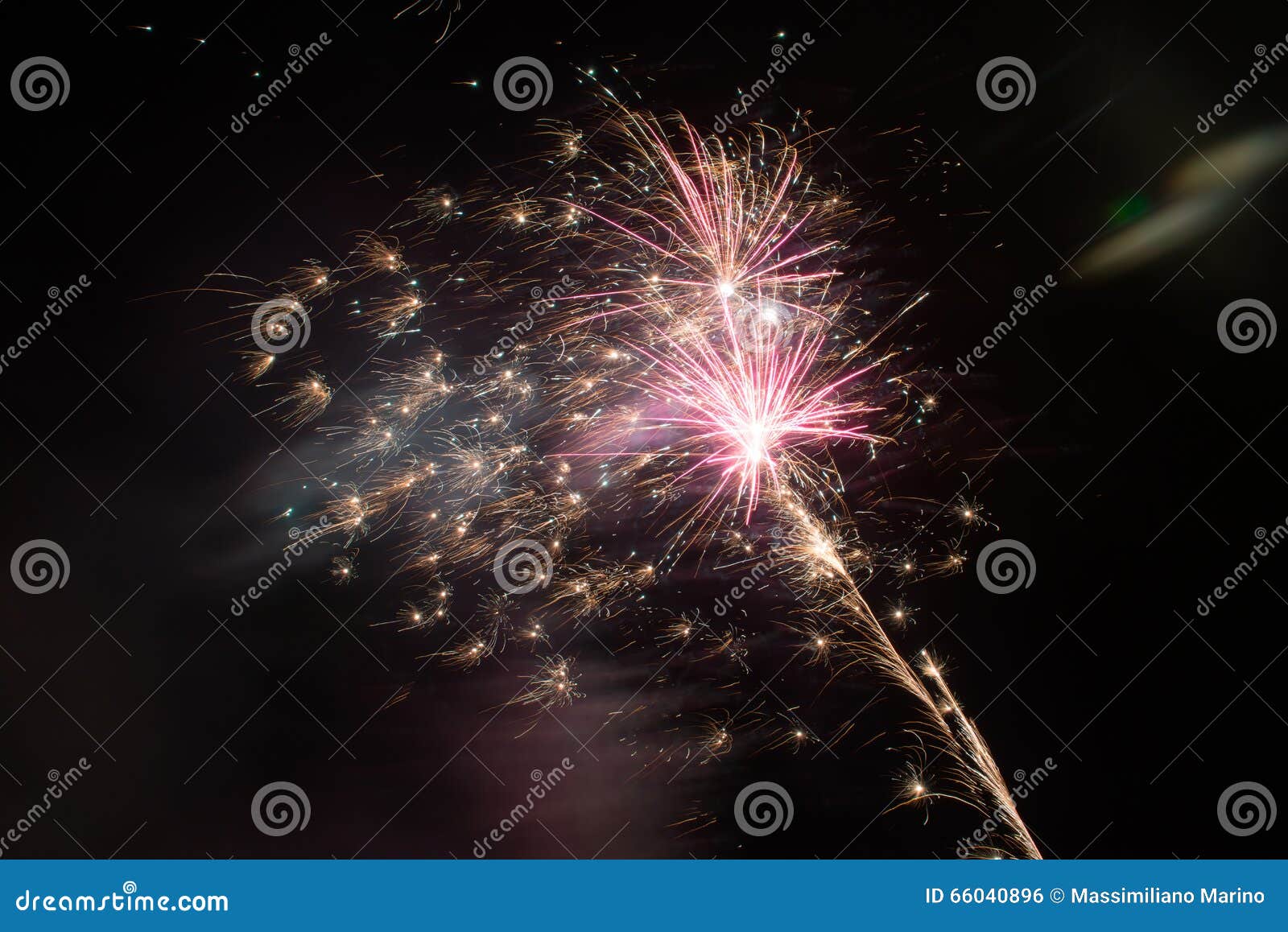 Fireworks Exploding at Night Stock Photo - Image of party, exploding ...