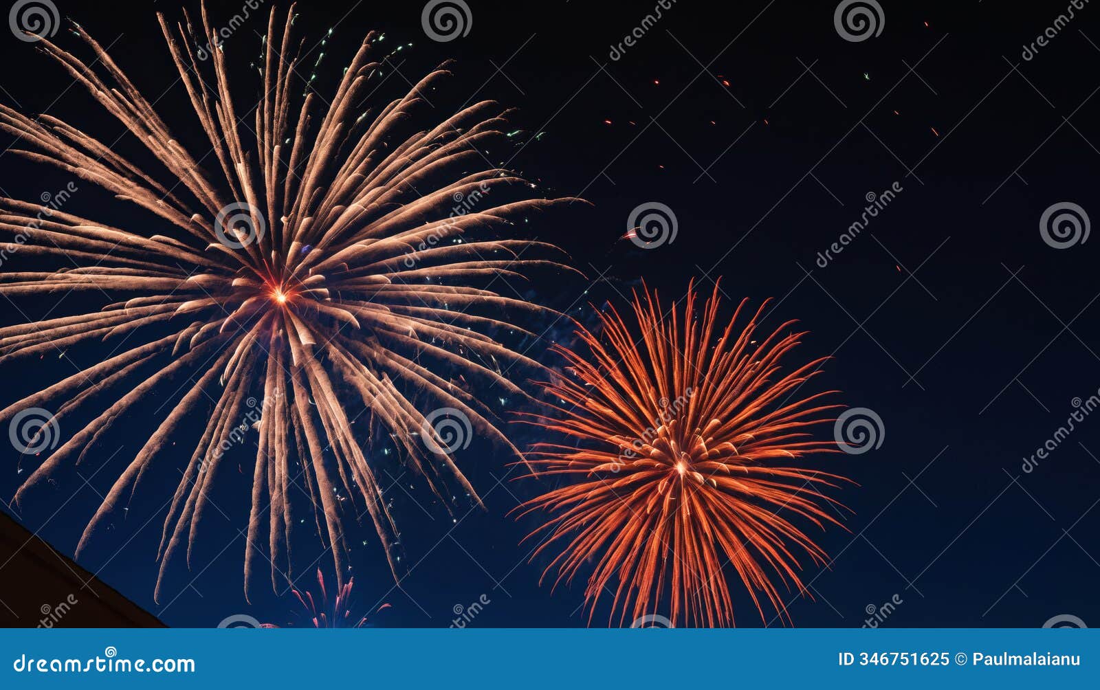 Fireworks Exploding In The Night Sky Cartoon Vector | CartoonDealer.com ...