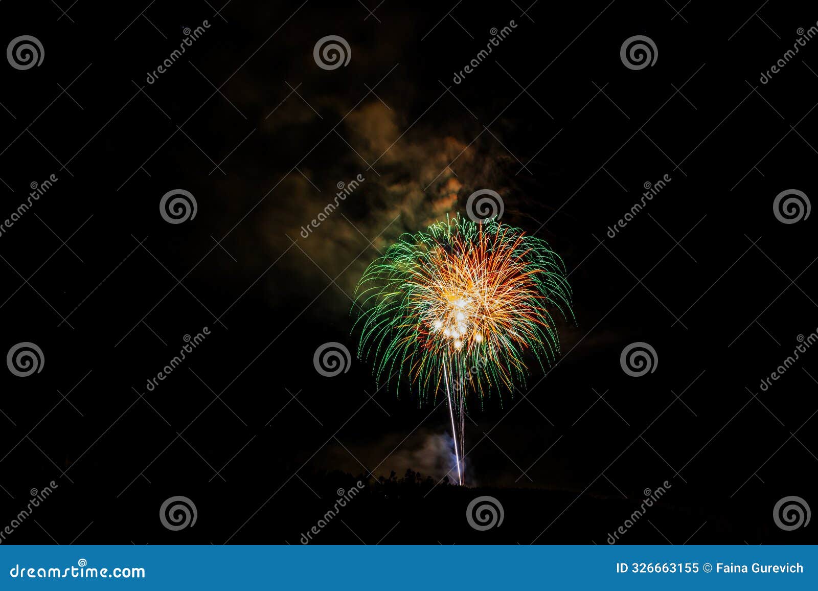 Fireworks Exploding Over the Mountains at Night in Colorado Stock Image ...