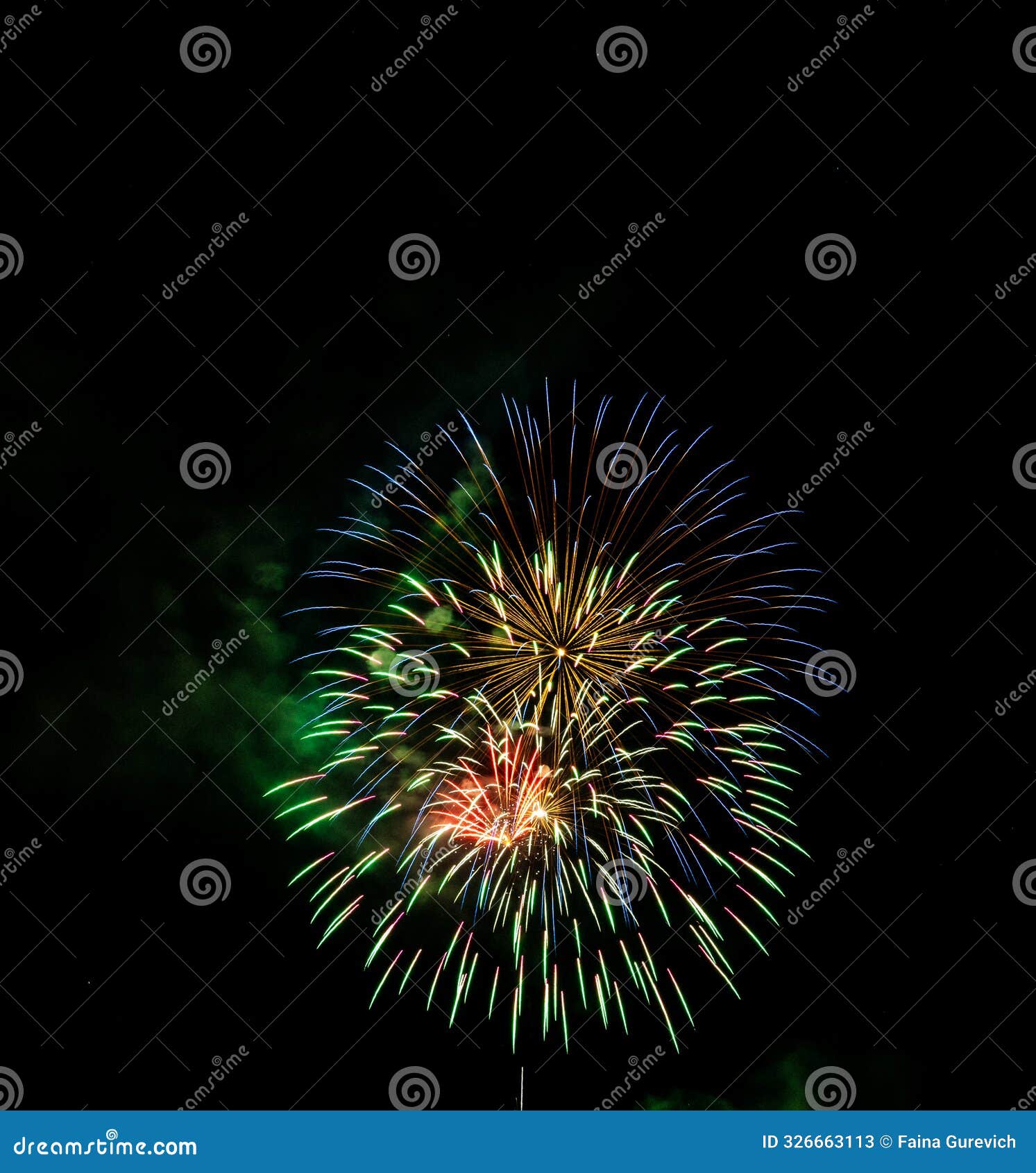 Fireworks Exploding Over the Mountains at Night in Colorado Stock Image ...