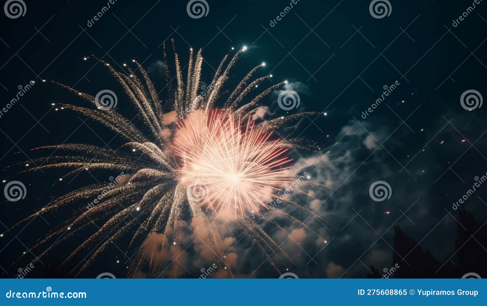 Fireworks Exploding in Vibrant Celebration Event Generated by AI Stock ...
