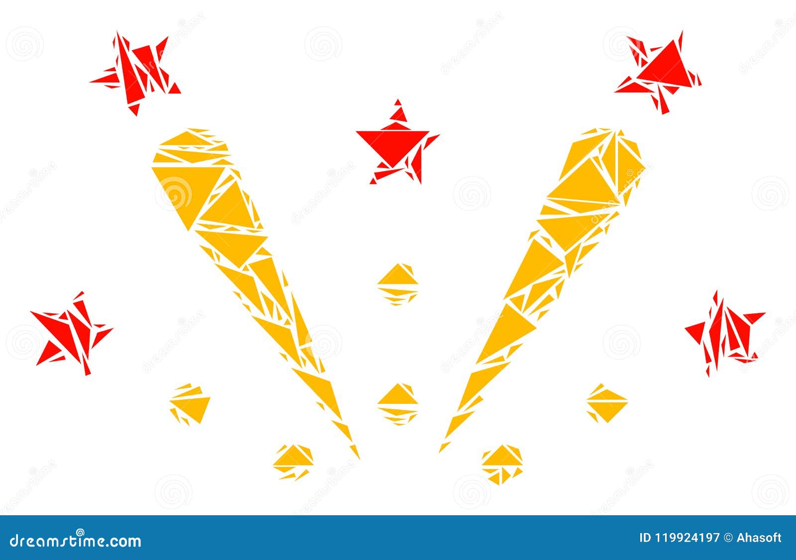 Fireworks Explosion Collage of Triangles Stock Vector - Illustration of ...