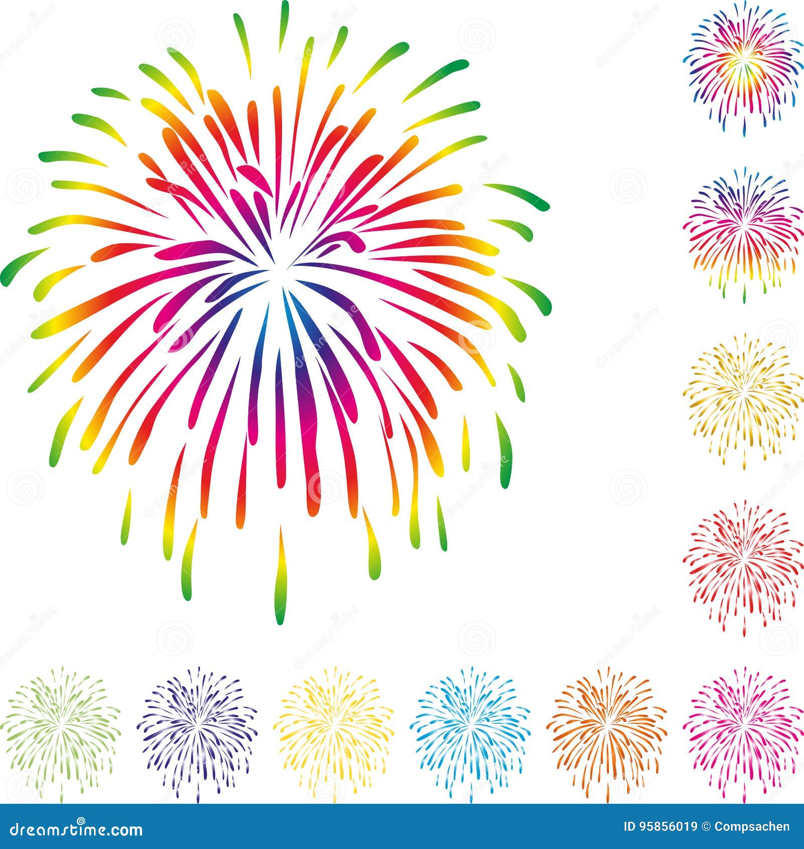 Fireworks, Explosion in Color, Fireworks Background Stock Vector ...