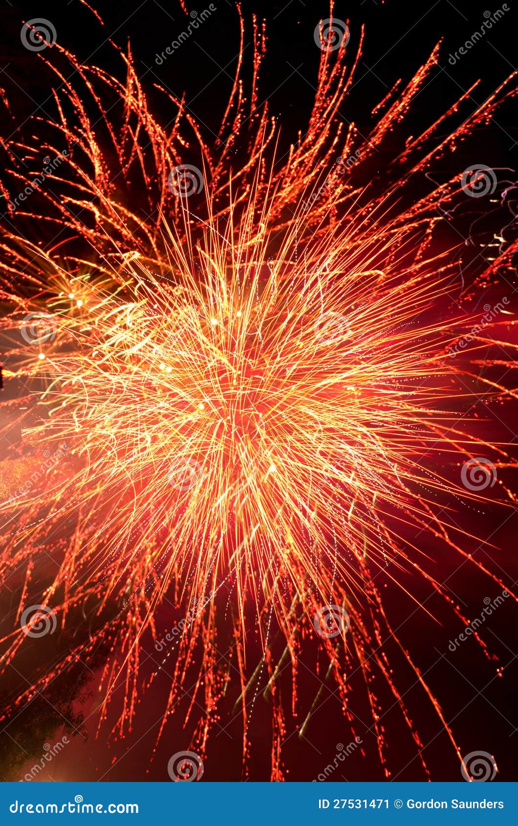 Fireworks Explosion in Red and Gold Stock Image - Image of sparkler ...