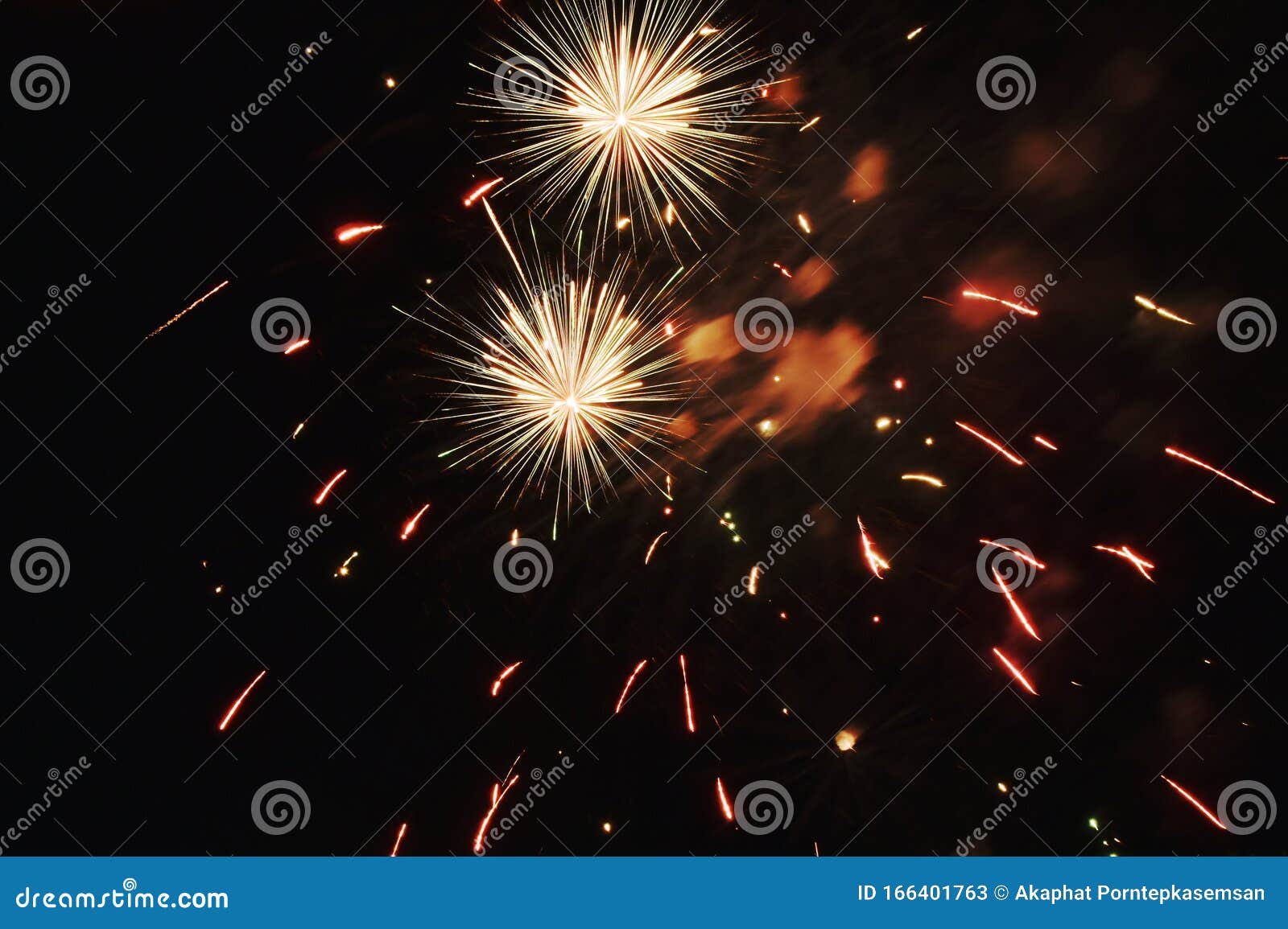 Fireworks Explosive on Dark Sky in Night Stock Image - Image of bloom ...