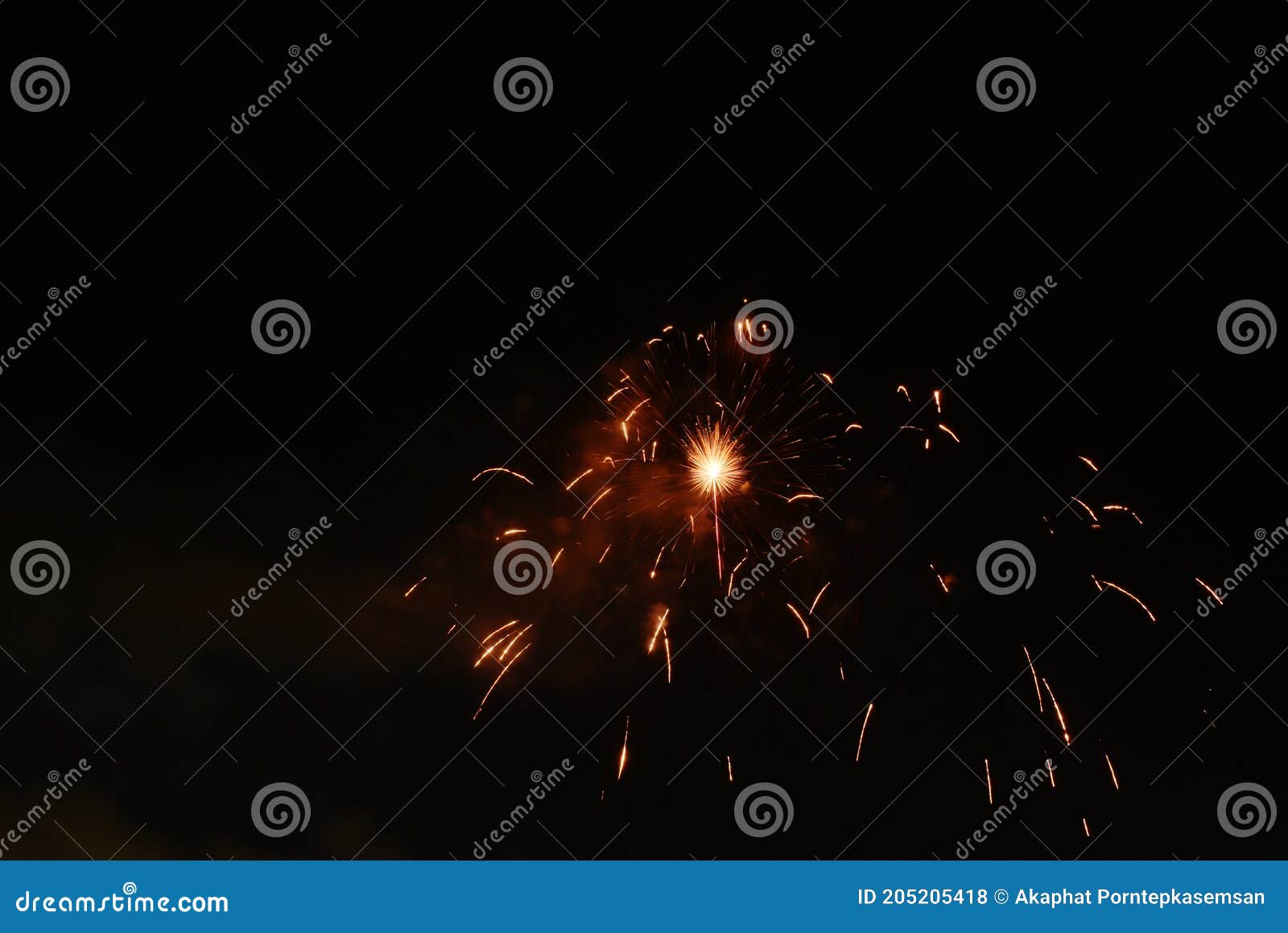 Fireworks Explosive on Dark Sky in Night Stock Photo - Image of light ...
