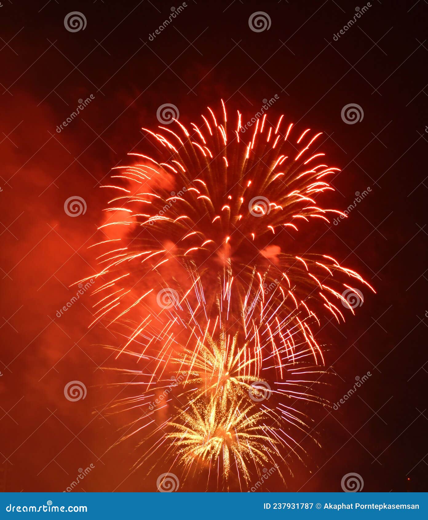 Fireworks Explosive on Dark Sky in Night Stock Image - Image of blowing ...