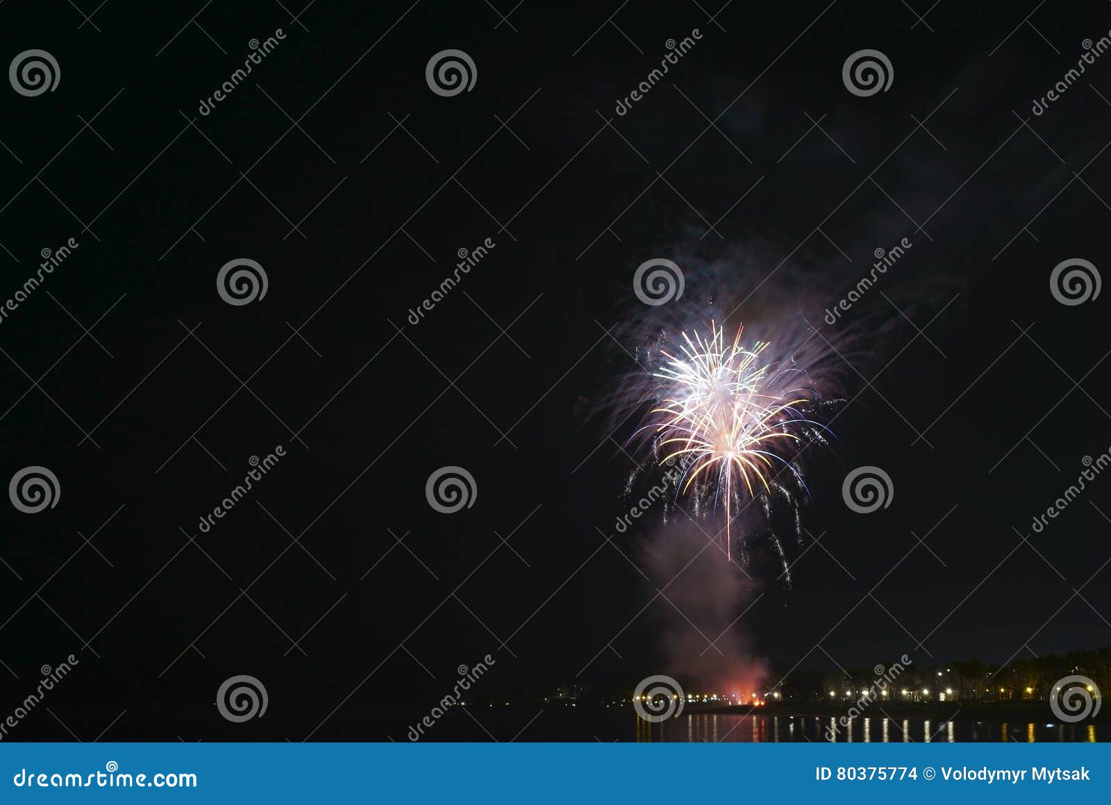 Fireworks stock photo. Image of event, nightbeach, landscape - 80375774
