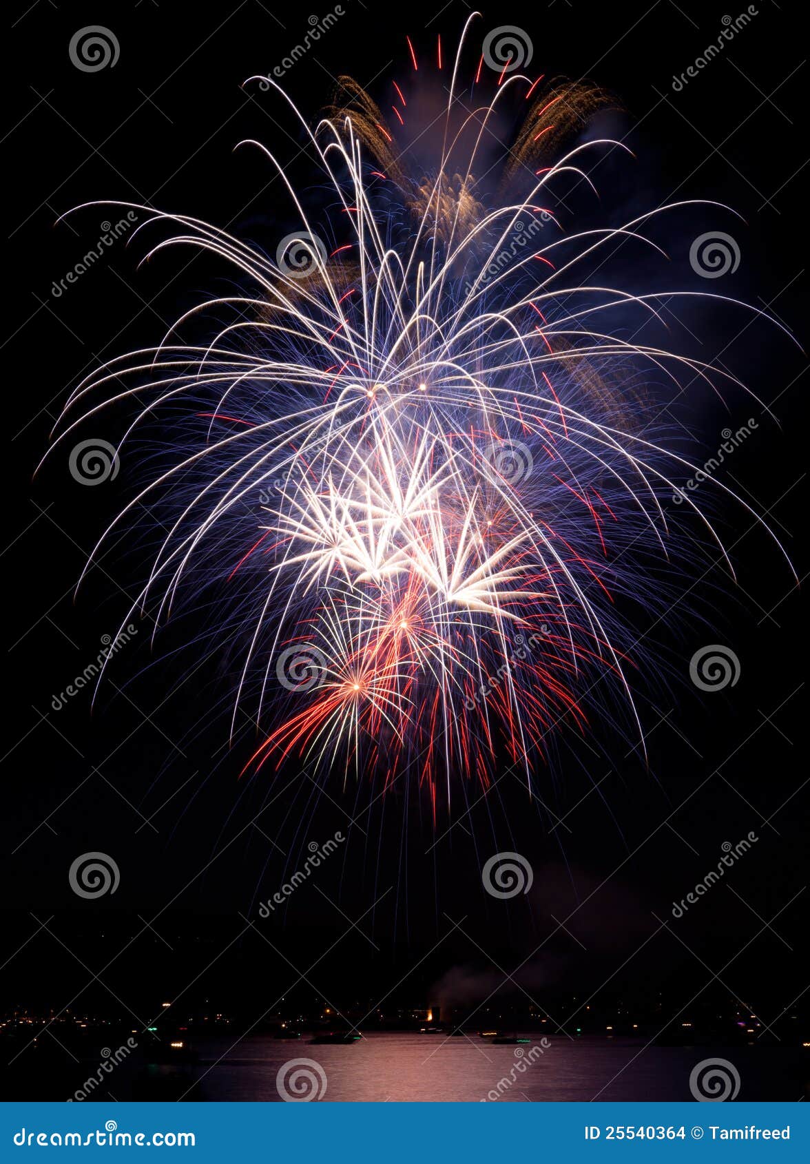 Fireworks Finale stock photo. Image of chinese, lake - 25540364