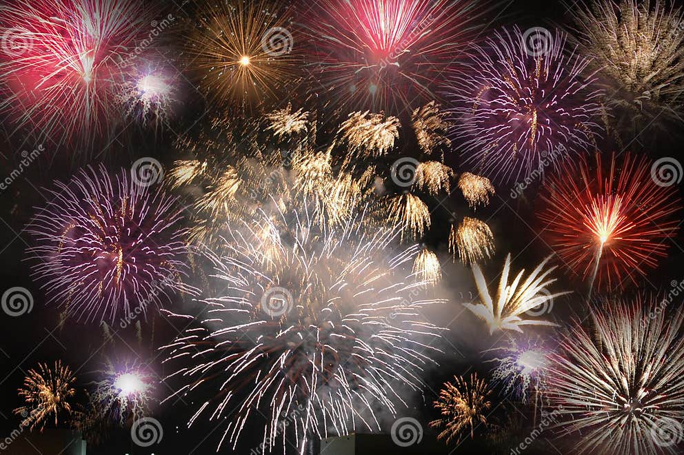 Fireworks finale stock photo. Image of festival, golden - 936620