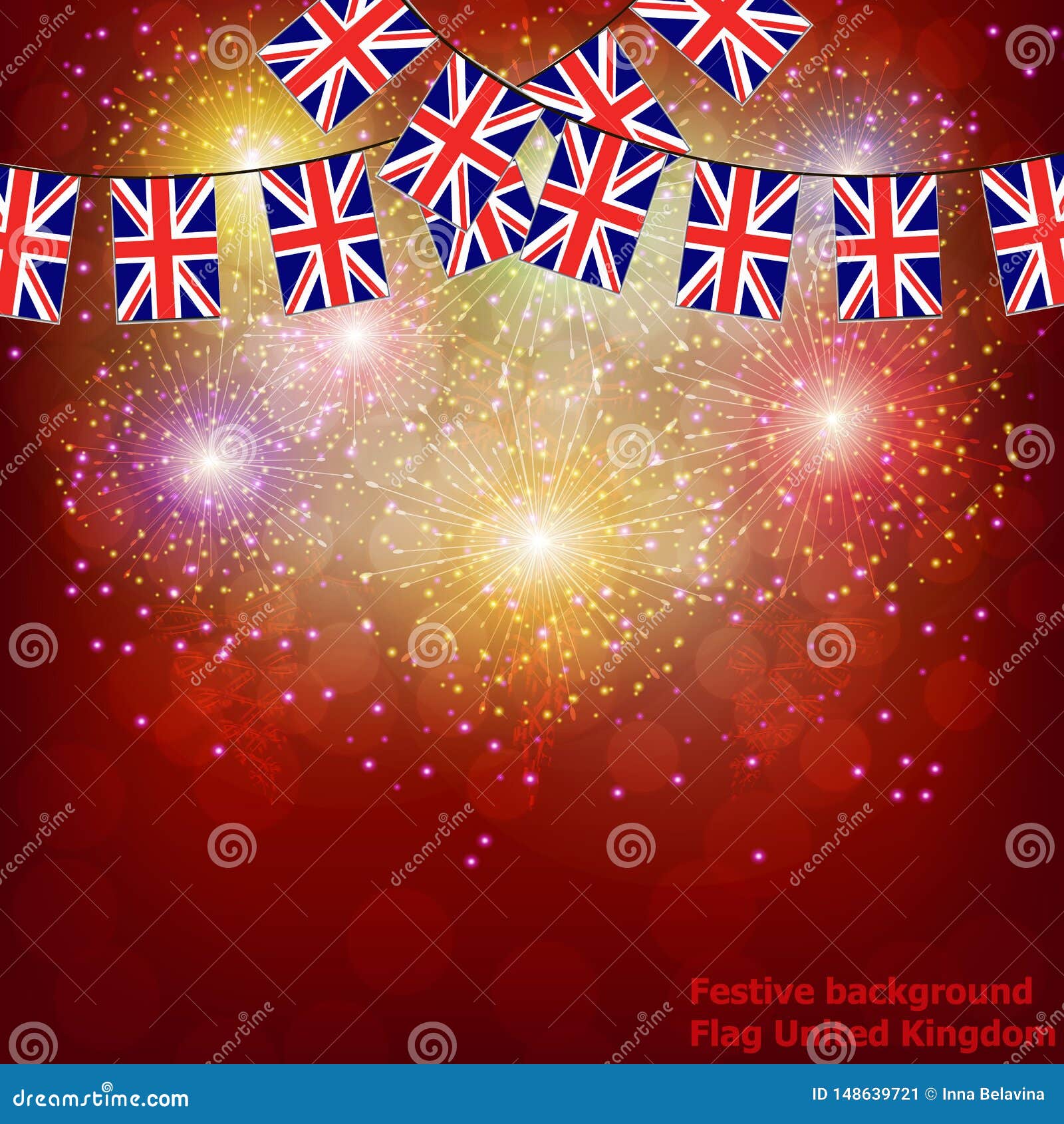 Fireworks with Flags United Kingdom. Stock Vector - Illustration of ...