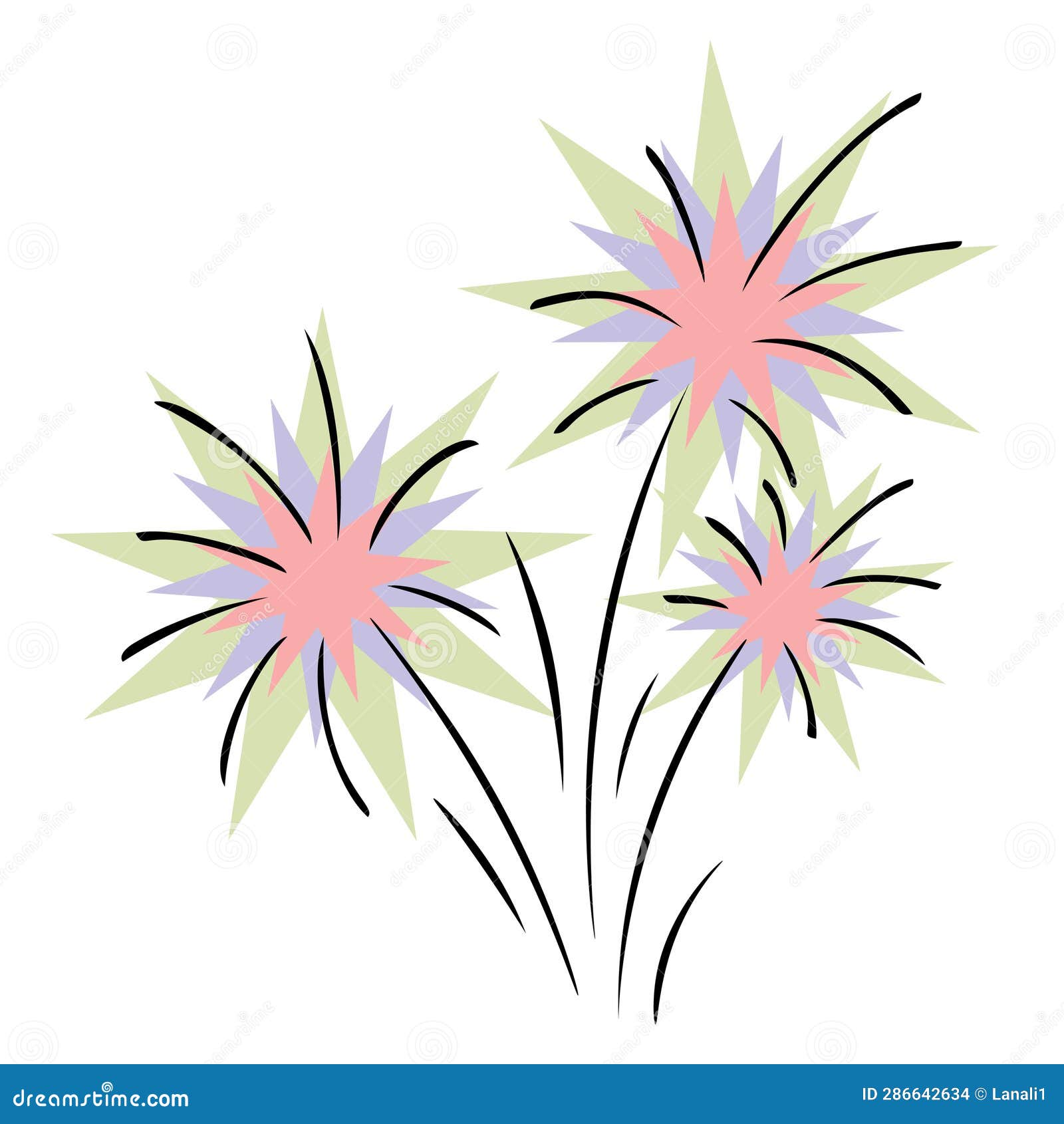 Fireworks. Flashes of Sparks from Pyrotechnics. Exploding Fireworks in ...